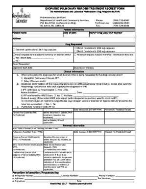 Fillable Online Idiopathic Pulmonary Fibrosis Treatment Request Form ...