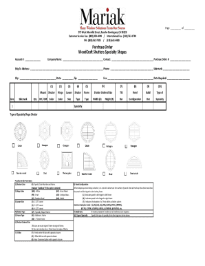 Fillable Online Purchase Order WoodCraft Shutters Fax Email Print - pdfFiller