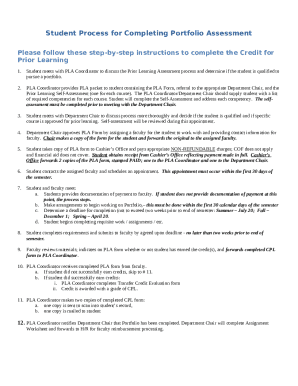 Portfolio - Prior Learning Assessment - Penn State Doc Template | pdfFiller