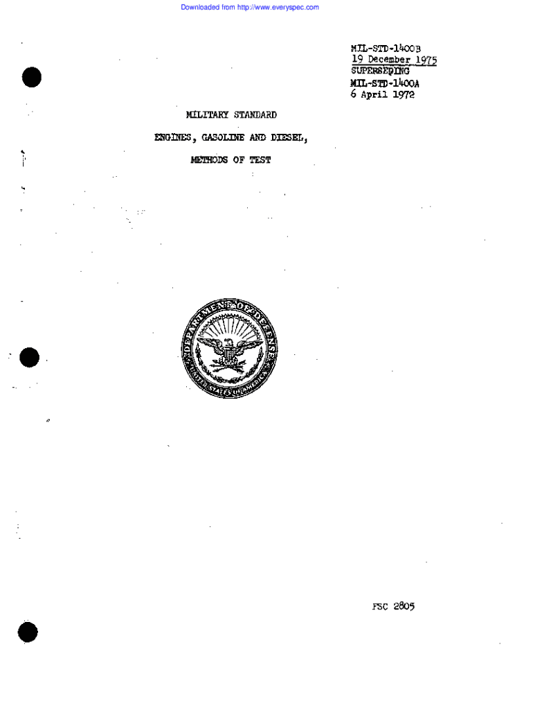 Fillable Online MIL-STD-1400 C ENGINES GASOLINE DIESEL ... Fax Email Print - pdfFiller