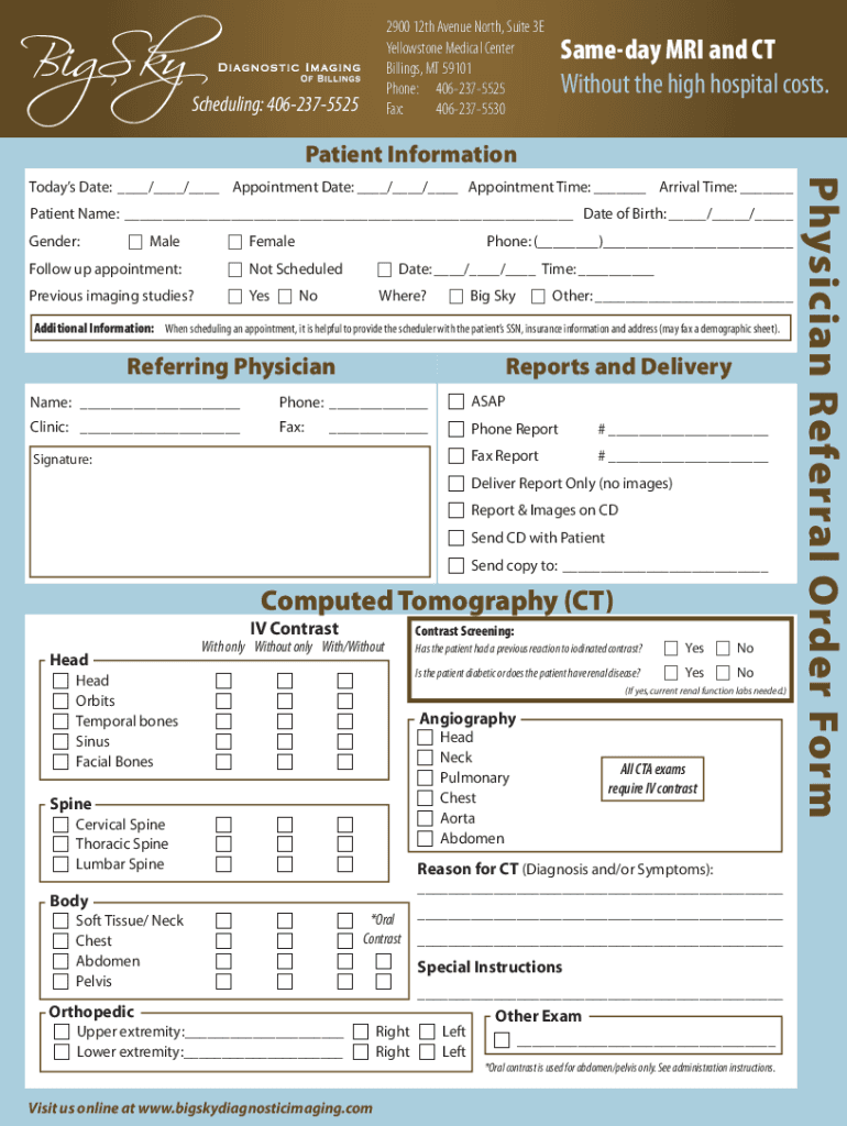 Fillable Online Physician Referral FormCT.ai Fax Email Print - pdfFiller
