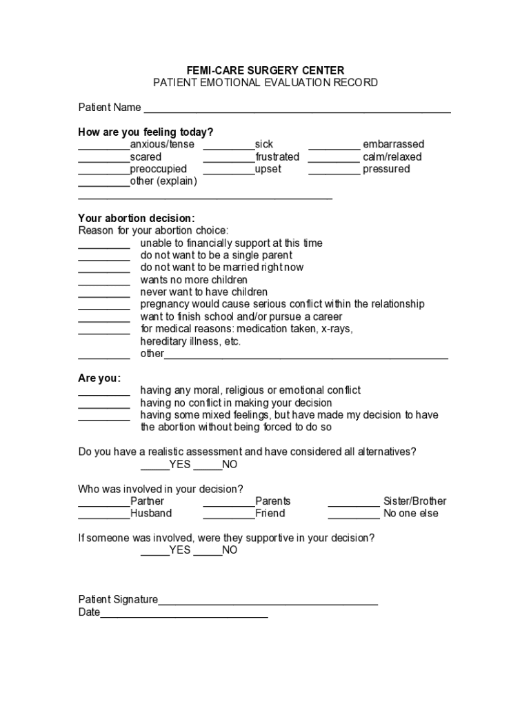 Fillable Online emotional-evaluation Fax Email Print - pdfFiller