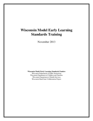 Fillable Online What are the Wisconsin Model Early Learning Standards ...