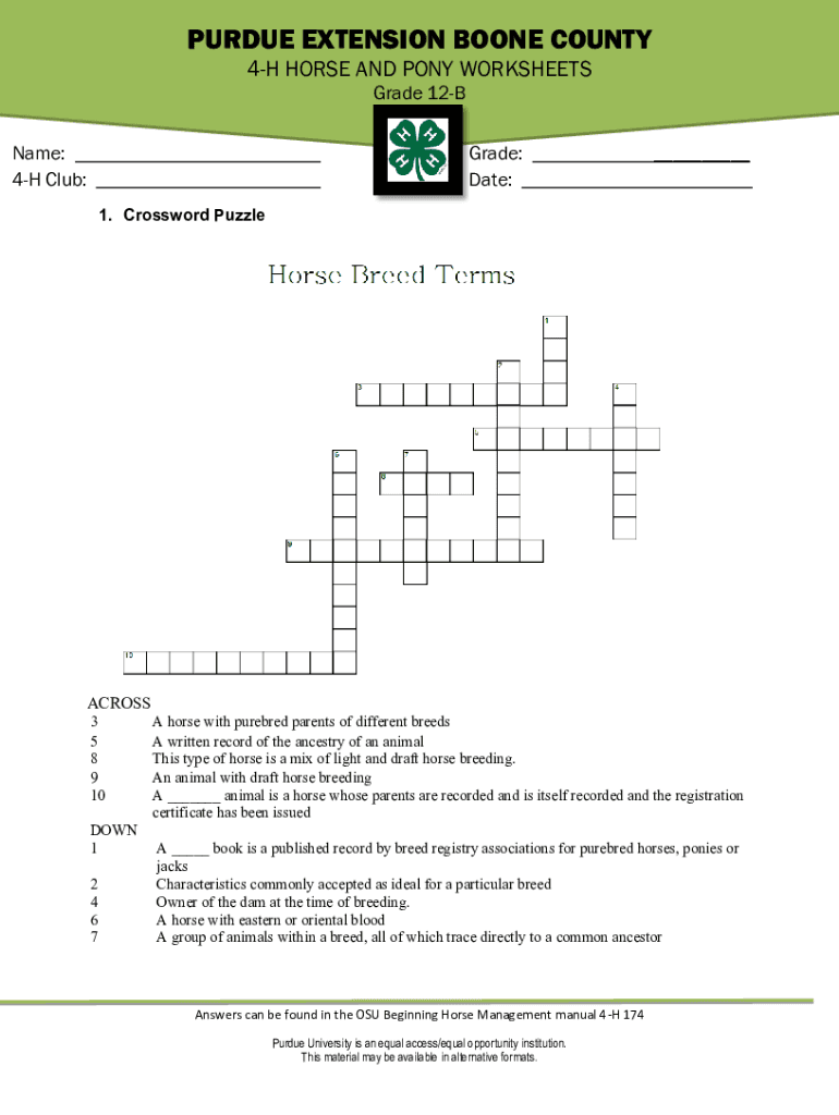 Fillable Online extension purdue 4-H Home - Purdue Extension Fax Email Print - pdfFiller