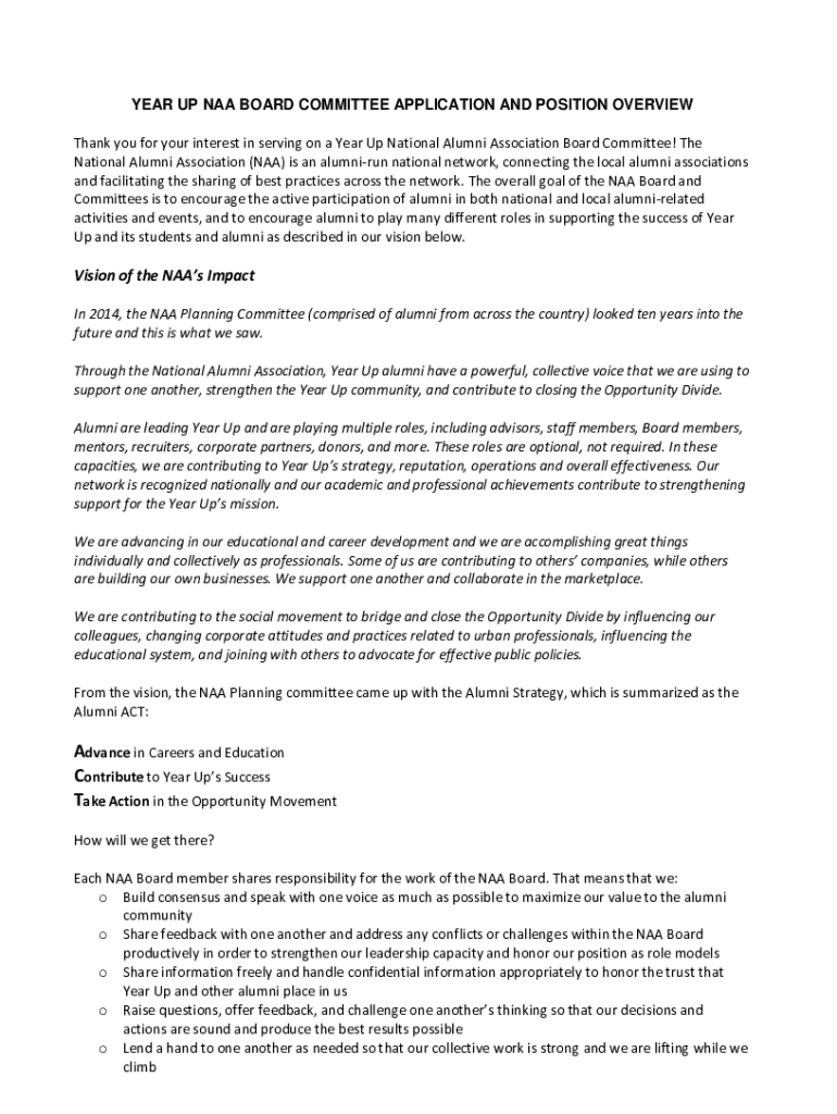 Fillable Online Alumni Board Candidate Application Fax Email Print ...