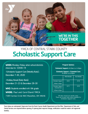 Fillable Online YMCA of Central Stark County - North Canton Fax Email ...