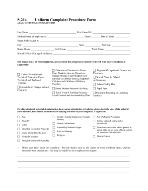 Fillable Online NUCS Uniform Complaint Form Fax Email Print - pdfFiller