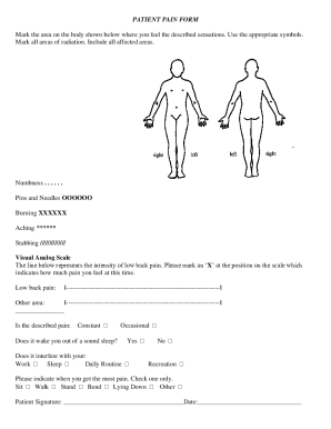 Fillable Online PATIENT PAIN FORM Fax Email Print - pdfFiller