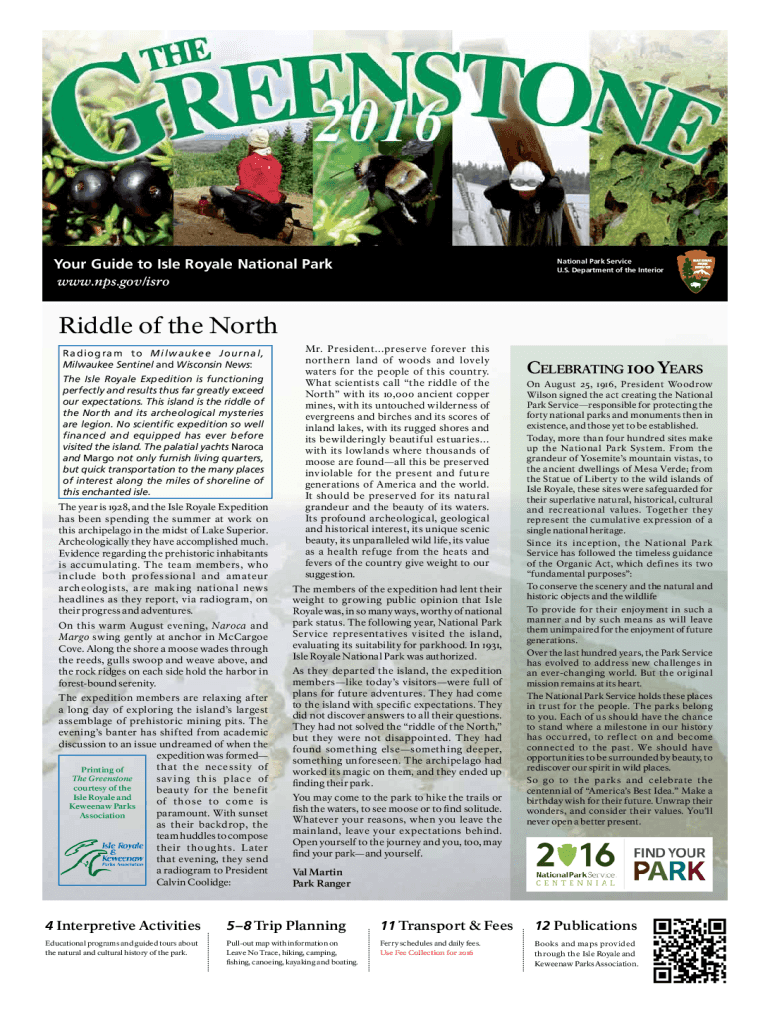 Fillable Online History of the RANGER I. II. and III - Isle Royale ...