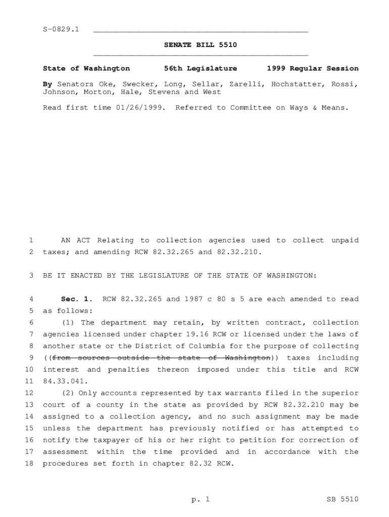 Fillable Online SENATE BILL REPORT SB 5510 Fax Email Print - pdfFiller