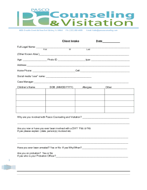 Fillable Online Intake forms PC&V.docx Fax Email Print - pdfFiller