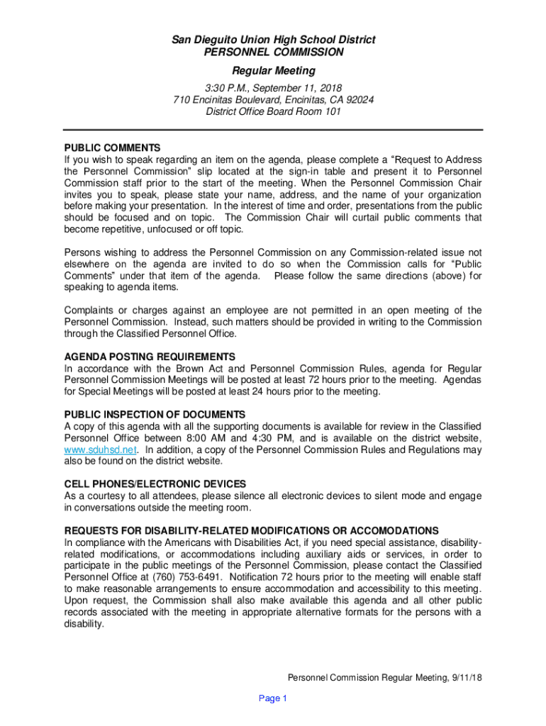 Fillable Online the Personnel Commission slip located at the sign-in ...