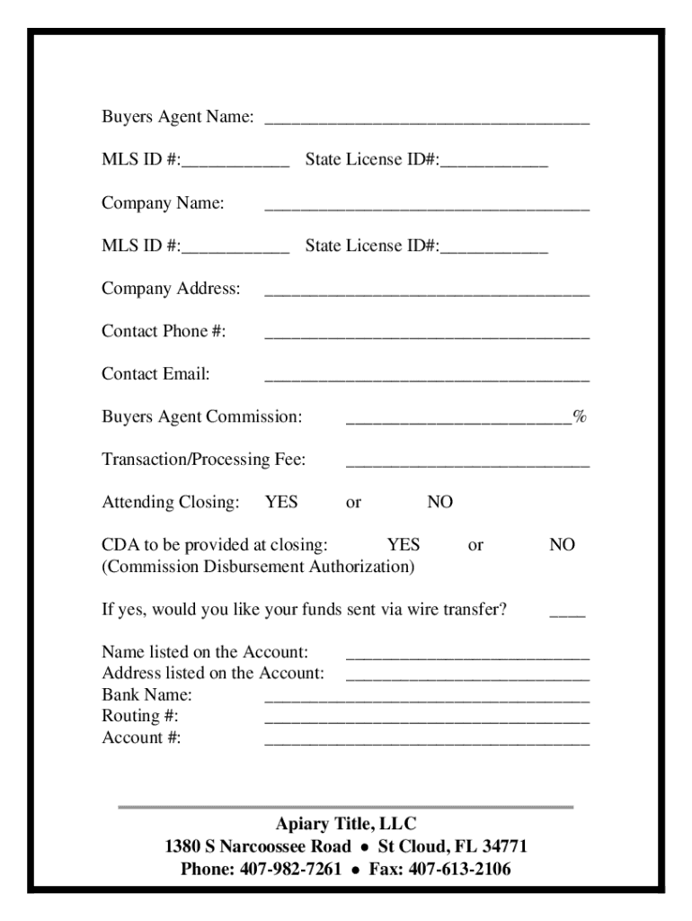 Fillable Online Buyer Agent Info Sheet Fax Email Print - pdfFiller