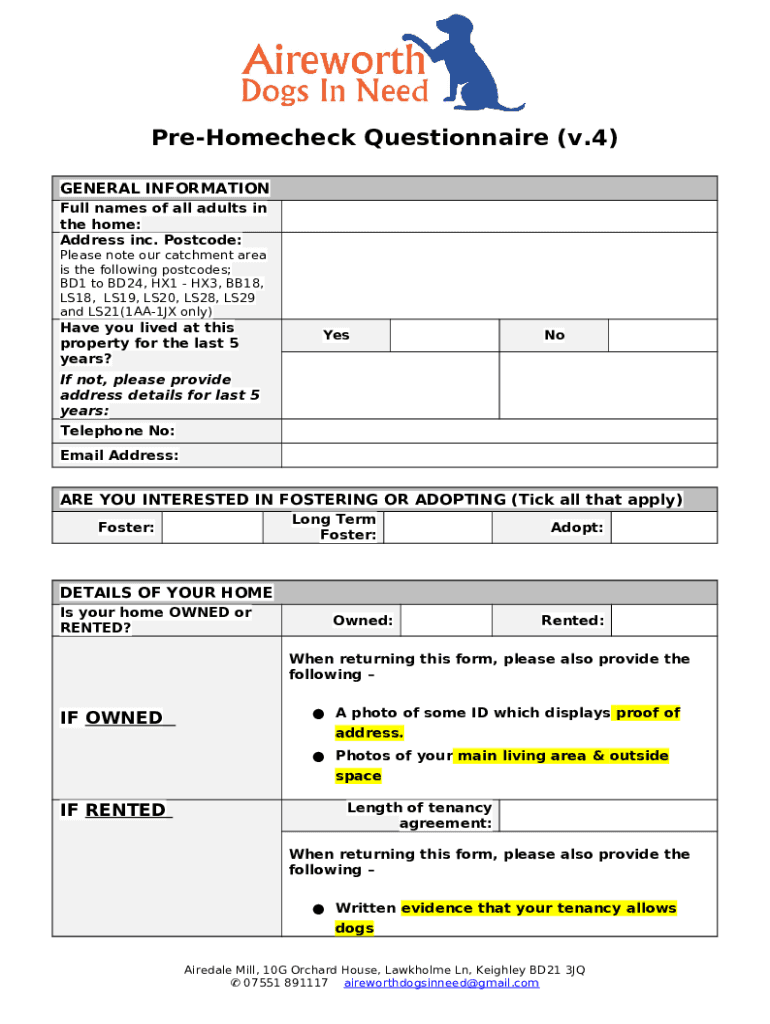Pre-Homecheck Questionnaire v4.docx Doc Template | pdfFiller