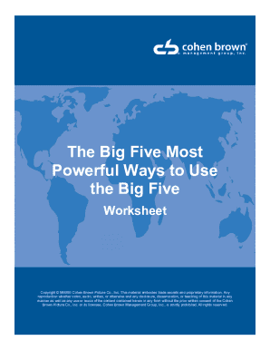Fillable Online Big Five Most Powerful Ways to Use the Big Five ...
