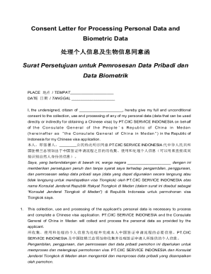 Fillable Online Consent Letter for Processing Personal Data and ...