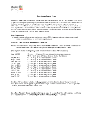 Fillable Online Teen Commitment Form Fax Email Print - pdfFiller