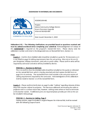 Fillable Online ADDENDUM TO BID DOCUMENT Fax Email Print - pdfFiller