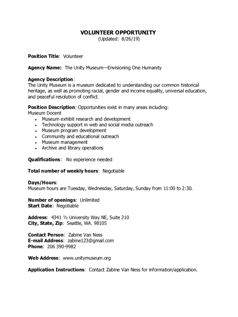 Fillable Online Designing a Museum Volunteer Program Fax Email Print - pdfFiller