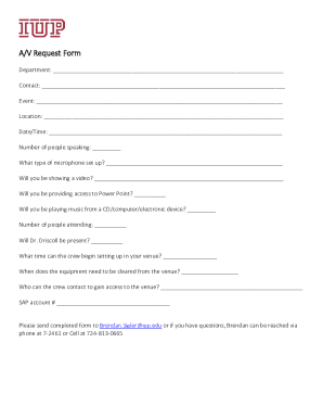 Fillable Online A/V Request Fax Email Print - pdfFiller