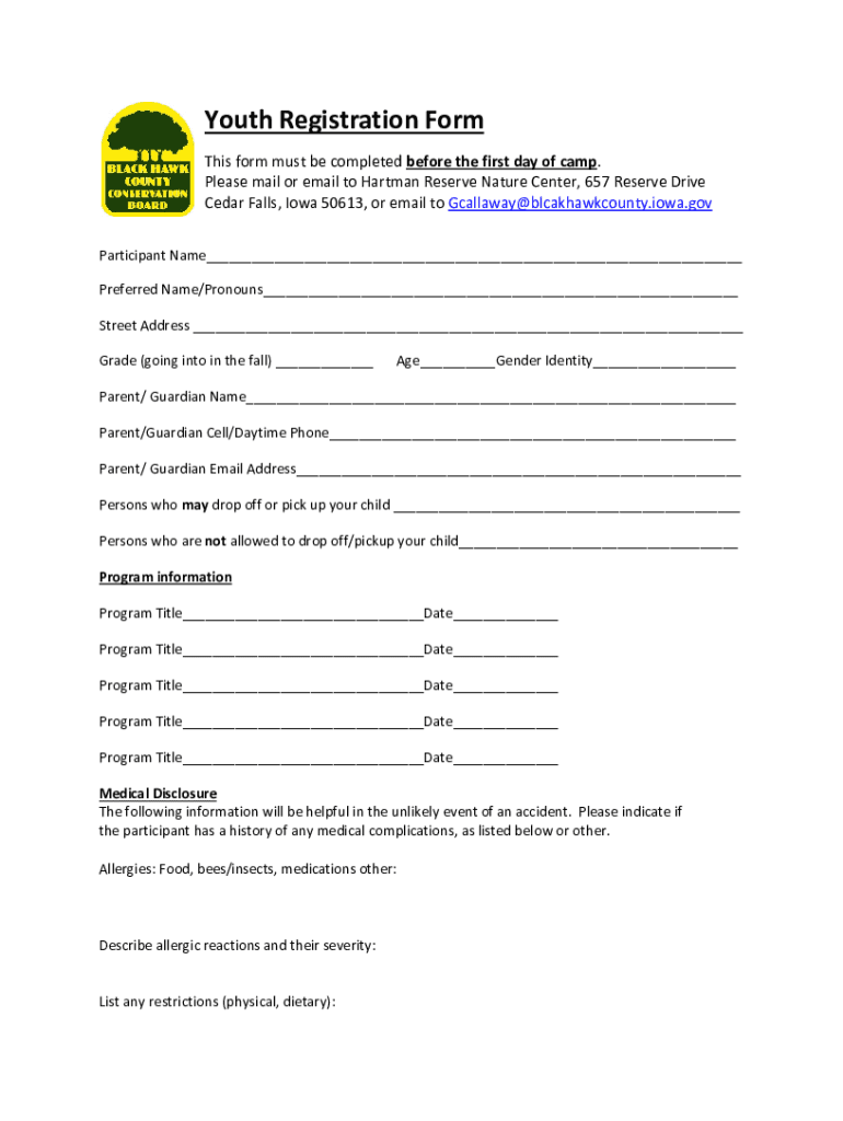 Fillable Online Passport to the Parks (Ages 10-15) - Black Hawk Fax Email Print - pdfFiller