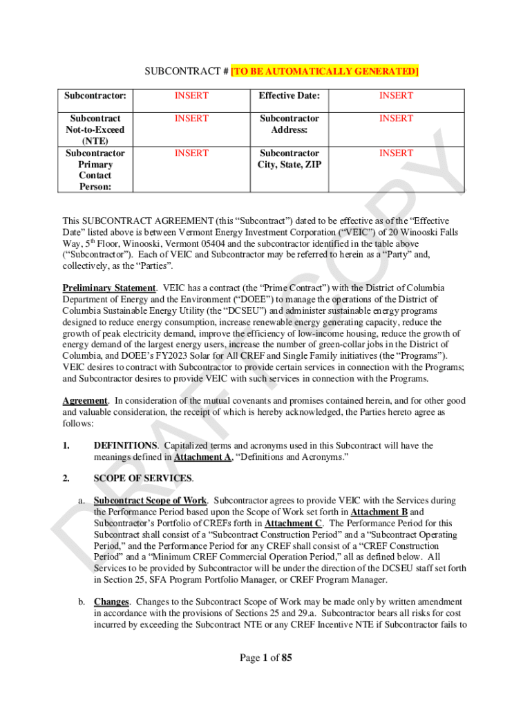 Fillable Online Contractor vs. Subcontractor: What's the Difference ...