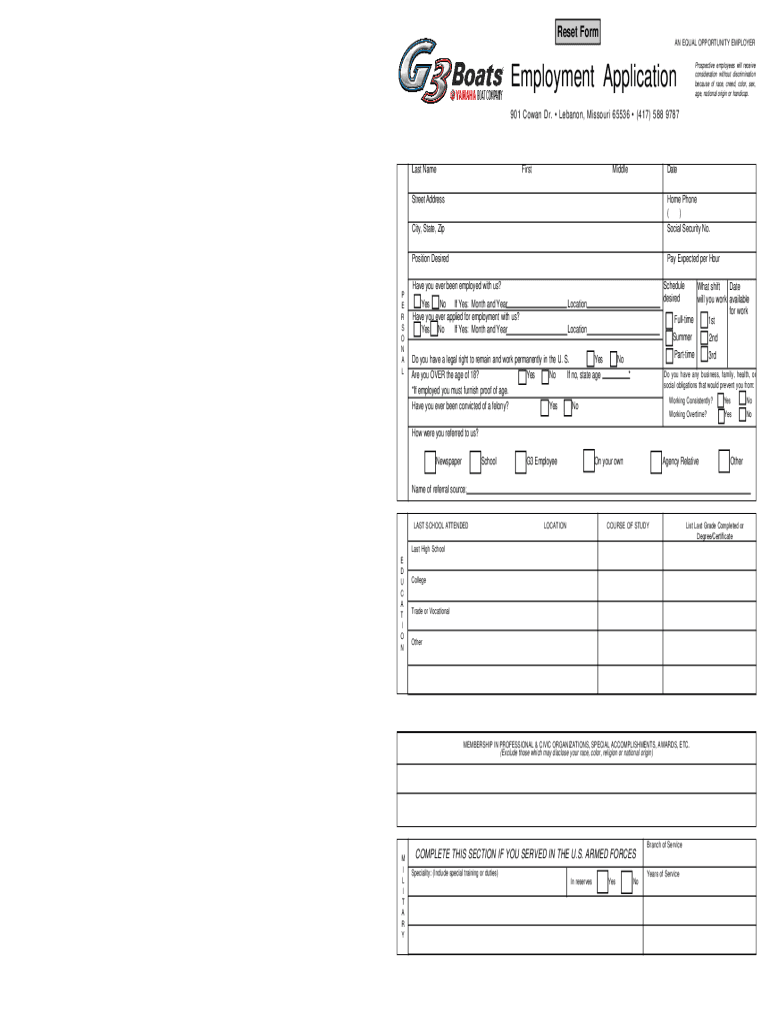 Fillable Online employment application.qxp Fax Email Print - pdfFiller