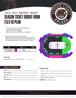 Fillable Online SEASON TICKET ORDER FORM flex-10 plan Fax Email Print ...