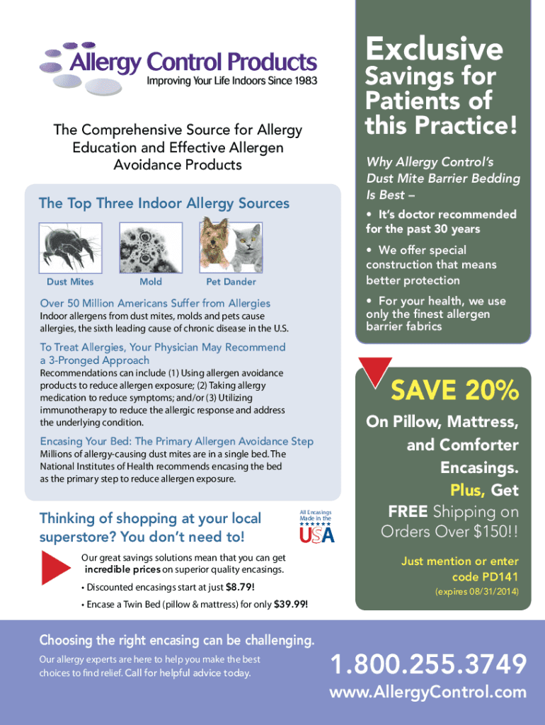 Fillable Online 6 Best Mission Allergy Products Reviewed (Dust Mites ...