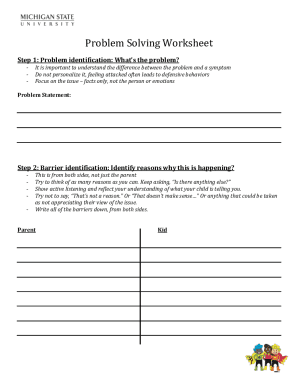 Fillable Online Problem-Solving Worksheet Fax Email Print - pdfFiller