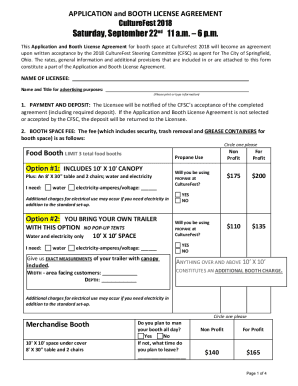 Fillable Online APPLICATION and BOOTH LICENSE AGREEMENT ... Fax Email ...