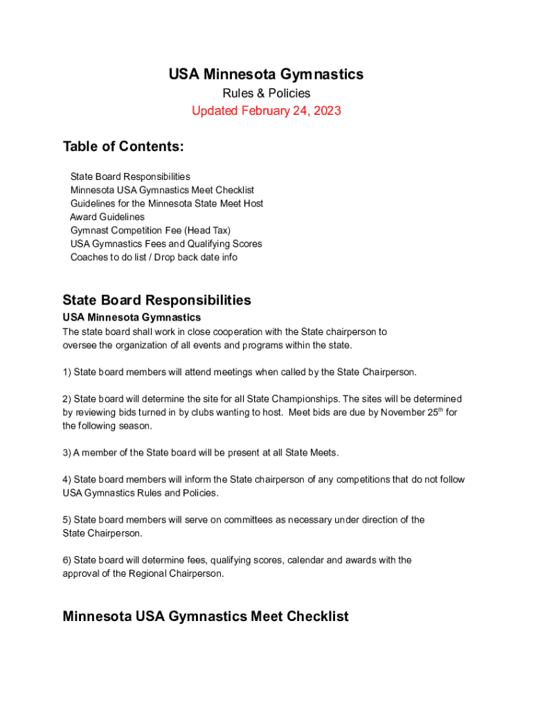 Fillable Online RULES AND POLICIES - MN Men's USA Gymnastics Fax Email Print - pdfFiller