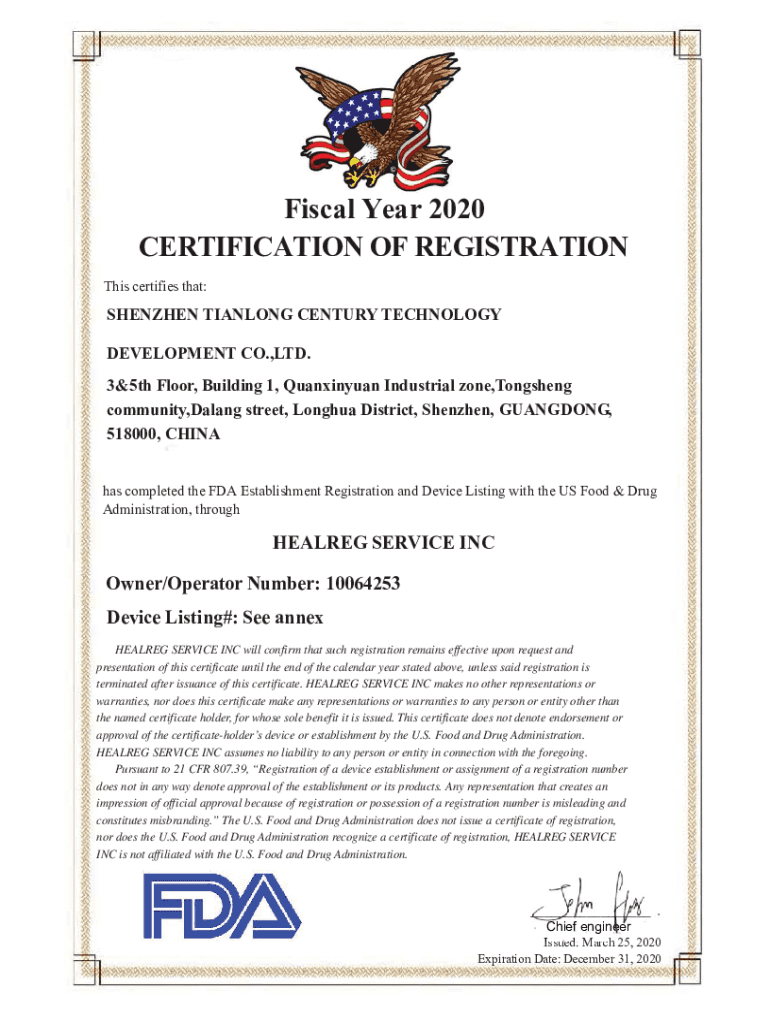 Fillable Online Shenzhen Tianlong Century Technology Development Co ...