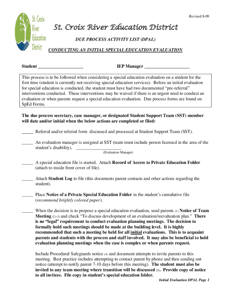 Fillable Online Special Education Due Process Procedures - Fact Sheet ...
