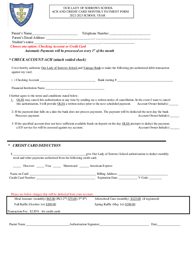 Fillable Online ACH-CREDIT CARD FORM 2022-2023. ... Fax Email Print ...