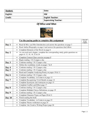 Fillable Online Sample Pacing Guide Fax Email Print - pdfFiller