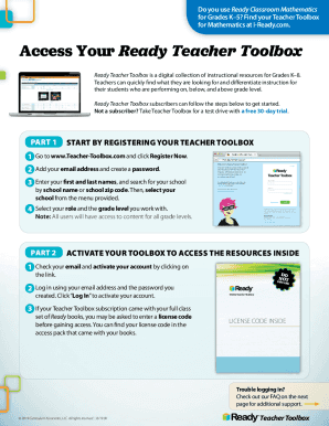 Fillable Online Ready i-Ready Teacher Toolbox Access Flyer 2019 2 ...