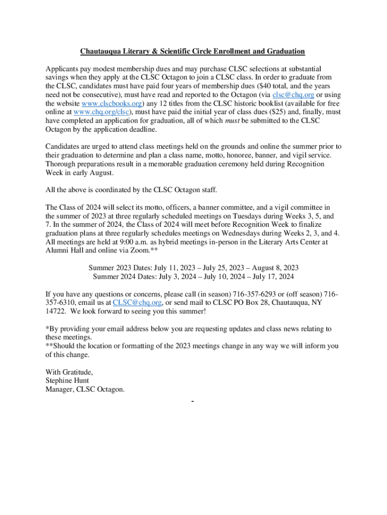 Fillable Online CLSC-Class-of-2024-Graduation- ... Fax Email Print ...