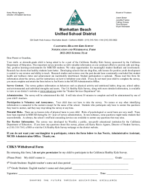 Fillable Online CHKS Passive Consent Form Middle School Fax Email Print ...