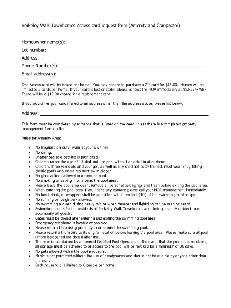 Fillable Online Access card request form Fax Email Print - pdfFiller