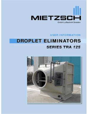 Fillable Online Plastic droplet eliminator TRA series Fax Email Print ...