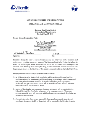Fillable Online Long Term Facility-Stormwater Operation and Maintenance Plan REV 1.docx Fax ...