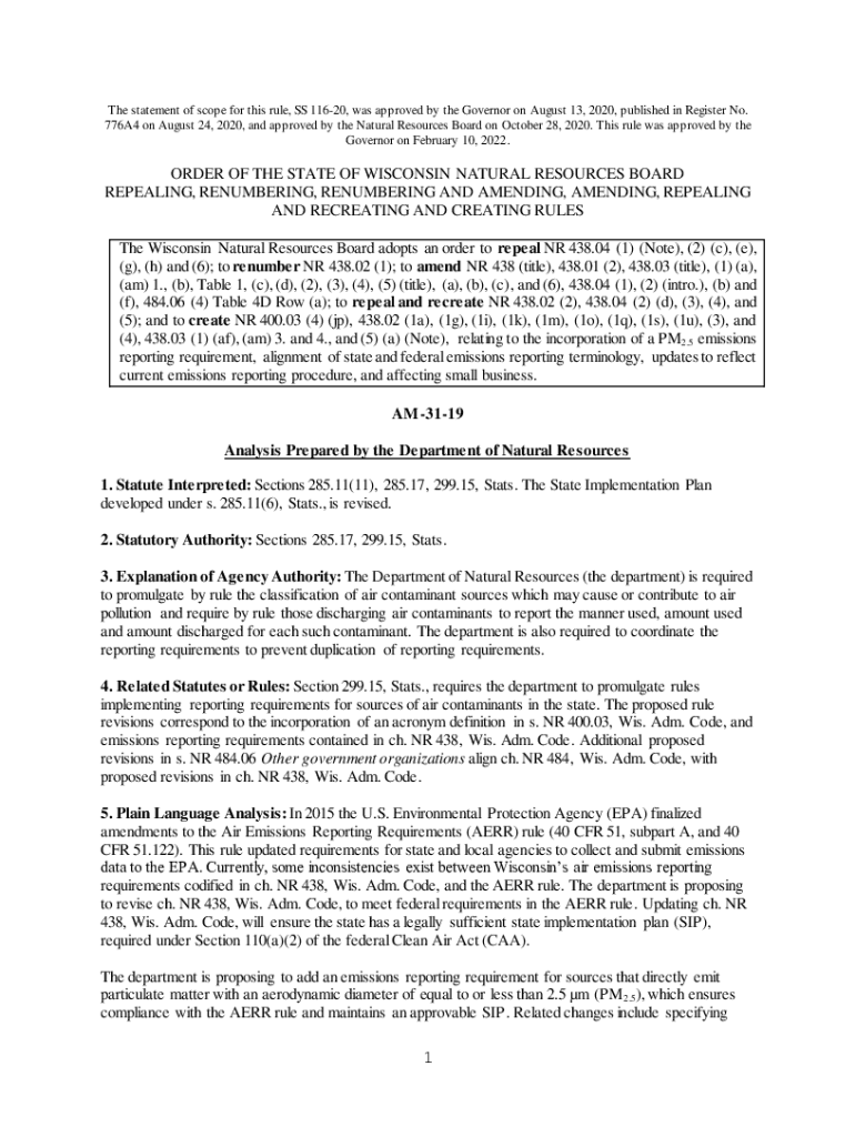 Fillable Online docs legis wisconsin FINAL - Board Order AM-31-19. Board order template form ...