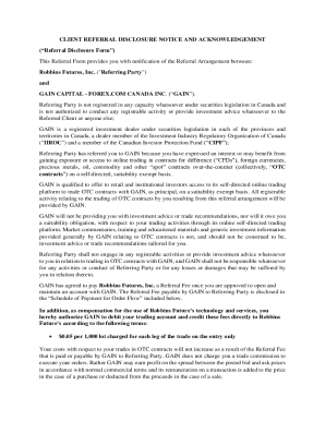 Fillable Online client referral disclosure notice and acknowledgement ...