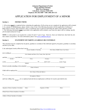 Fillable Online Entertainment Work Permit - Arkansas Department of ...