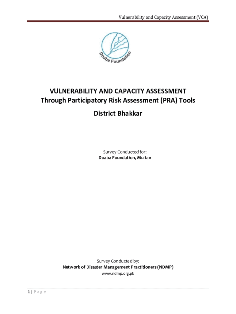Fillable Online Vulnerability and Capacity Assessment (VCA) and other ... Fax Email Print ...