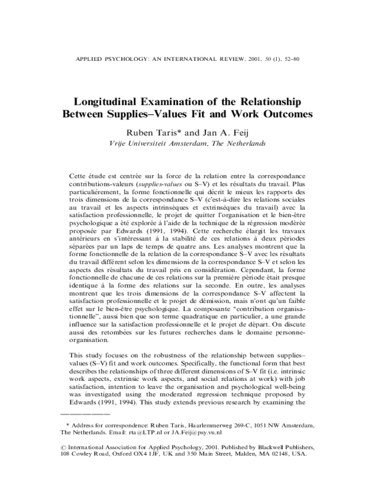 Fillable Online Longitudinal Examination of the Relationship Between Supplies ... Fax Email ...