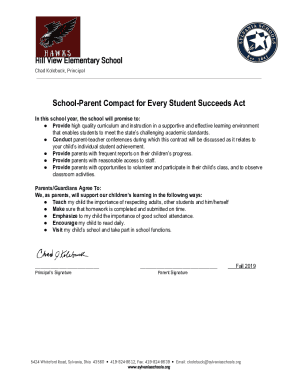 Fillable Online School-Parent Compact for Every Student Succeeds Act ...