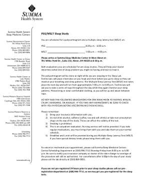 Fillable Online PSG/MSLT Sleep Study Fax Email Print - pdfFiller