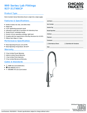 Fillable Online Chicago Faucets Laboratory Faucets Fax Email Print ...